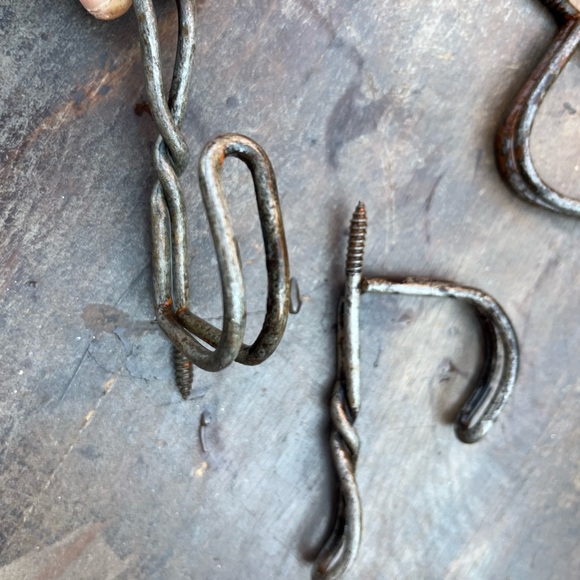Hand Crafted | Accents | Antique C80s Hand Wrought Iron Screw In Double ...